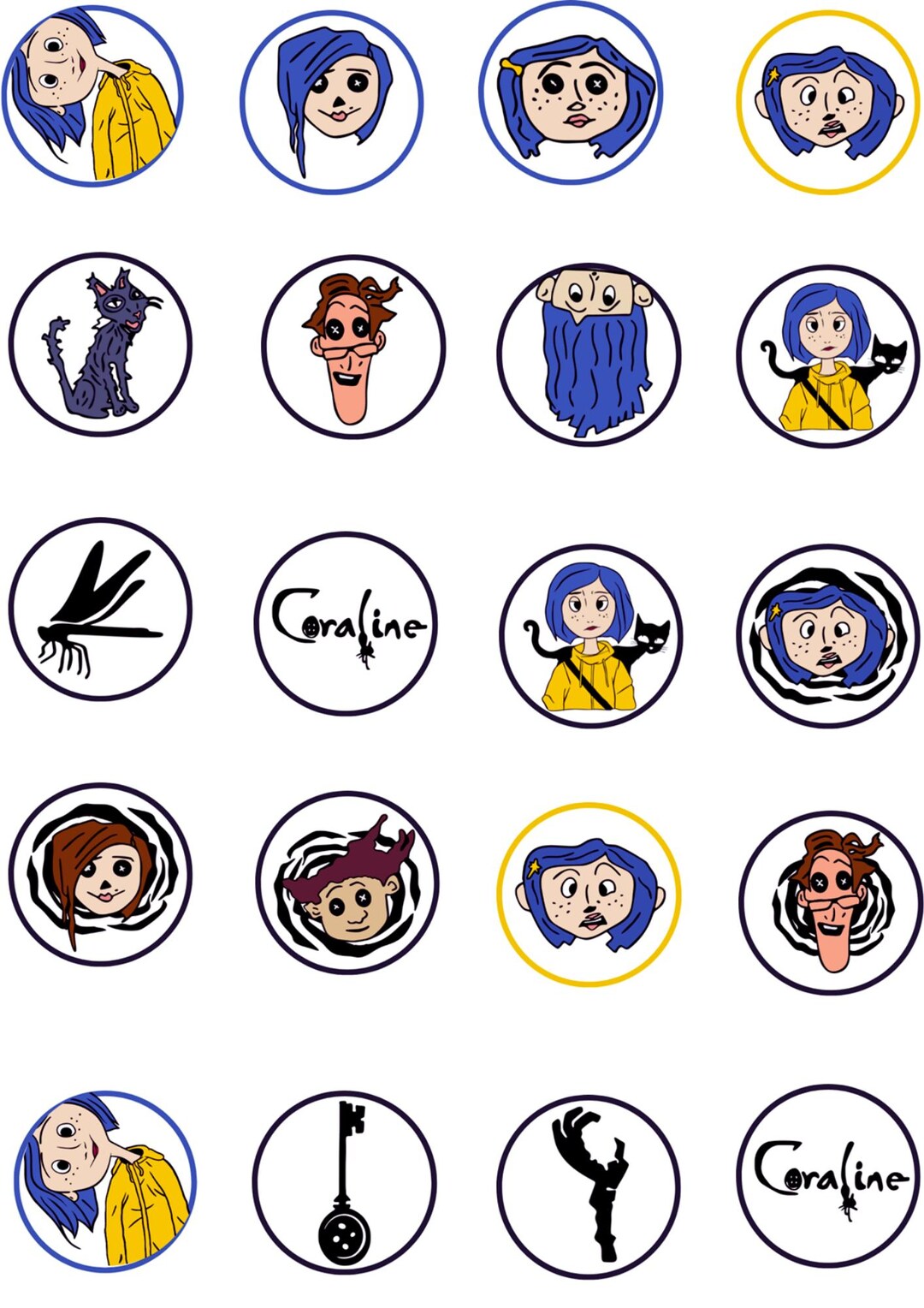 20 Coraline Stickers / Vinyl Stickers / Holographic Stickers ...