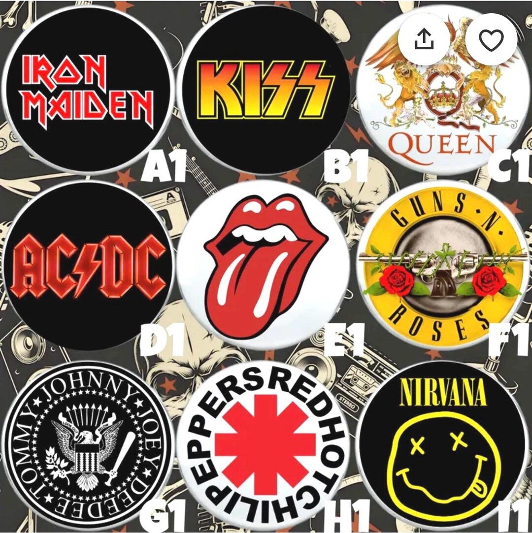 Rock Band Pin / Shoe Charm / Keyring / Magnet / Earrings / Rock Band - Etsy