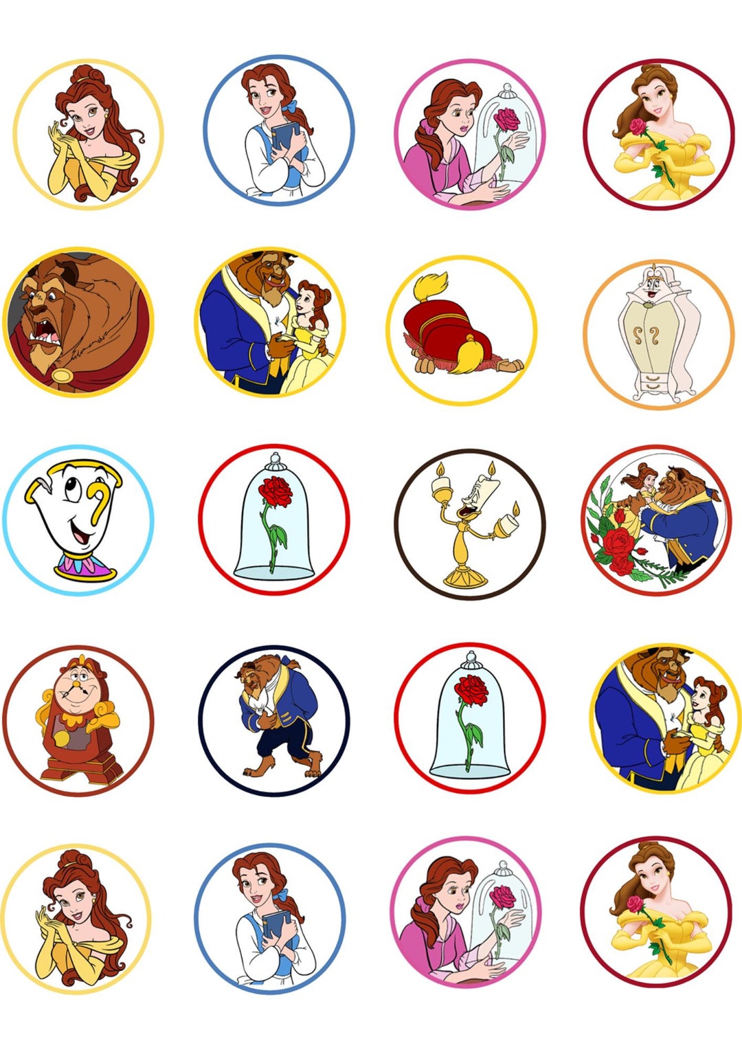 20 Beauty and the Beast Stickers / Vinyl Stickers / Holographic ...