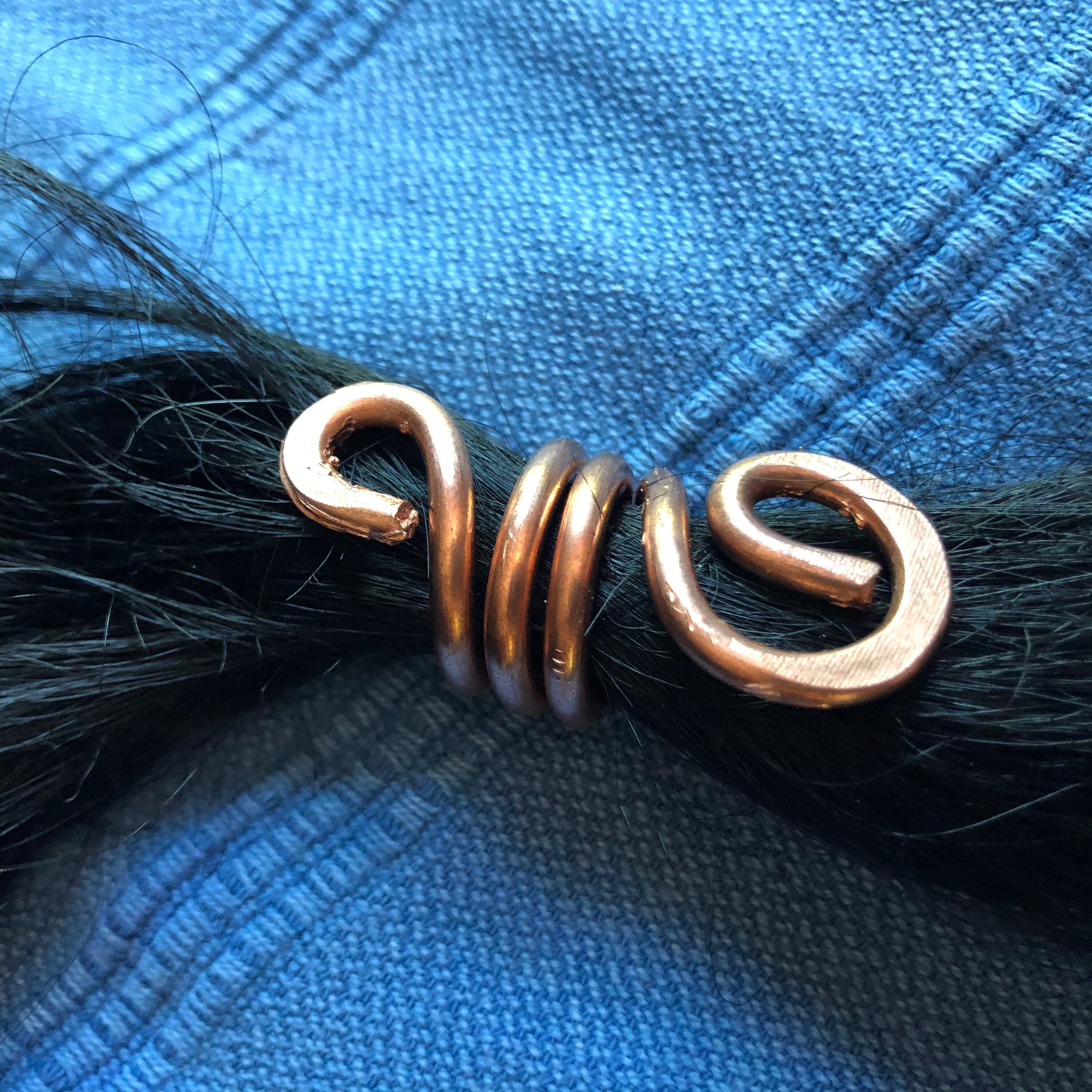 Heavy Hammered Copper Spiral Hair Ring Dread Ring - Etsy