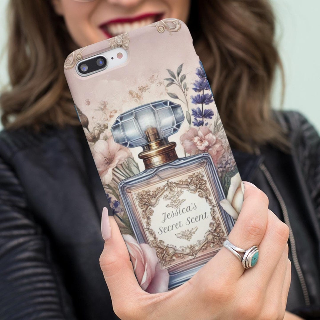 Personalized Perfume Bottle Phone Case for iPhone Elegant Floral Design ...