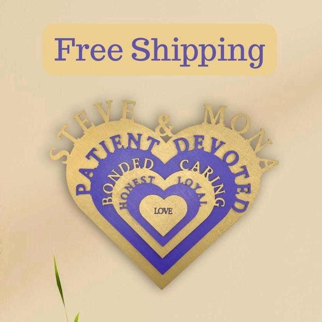 Personalized Wooden Hearts Decor Handmade Sophisticated Customizable ...