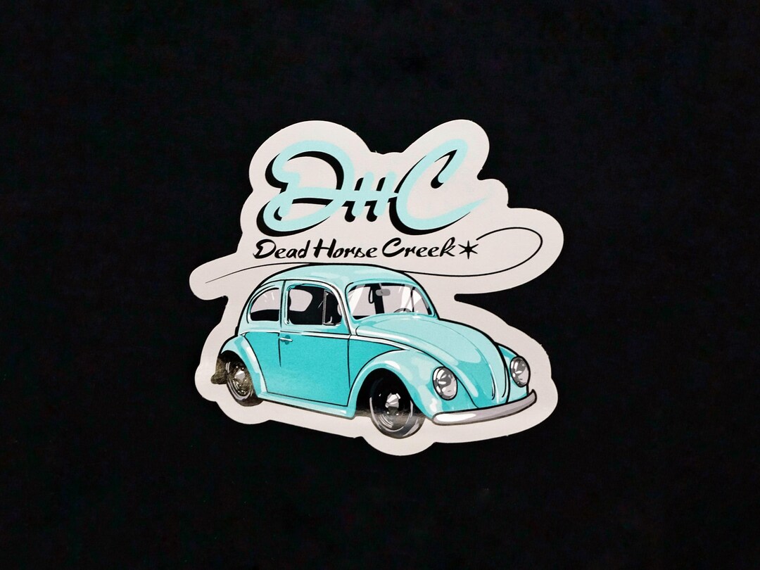 VW Beetle Decal indoor/outdoor, Car Sticker, Car Illustration Decal ...