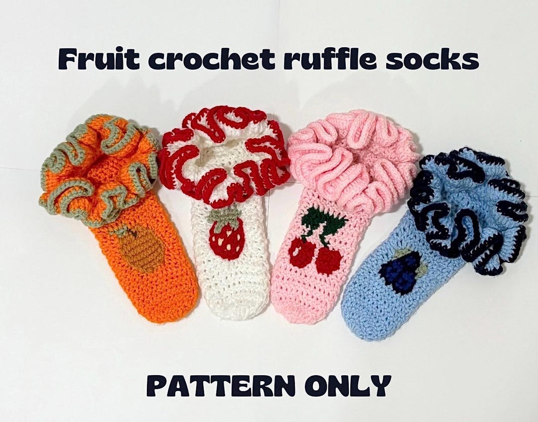 Fruit Inspired Crochet Ruffle Socks Pattern Bundle - Etsy