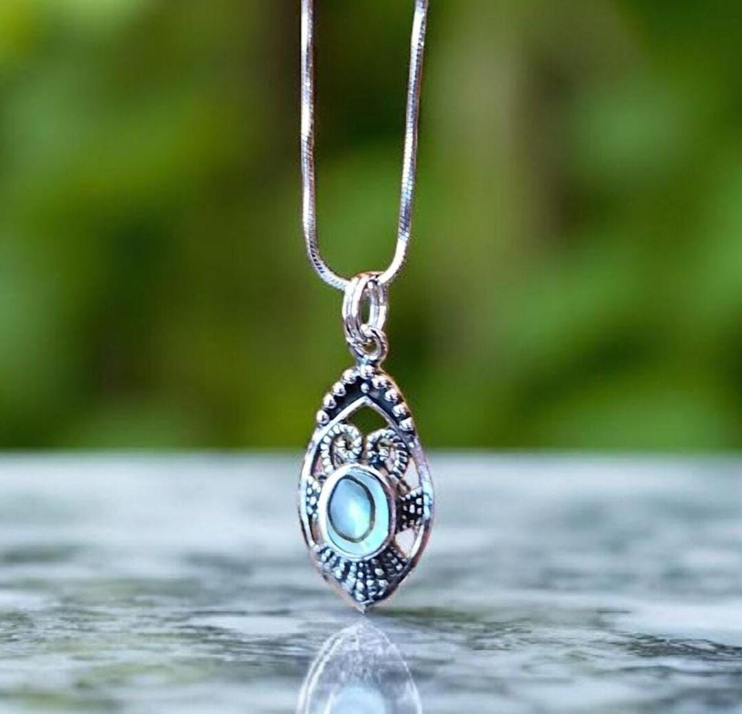 Mini Abalone Shell Silver Pendant Etsy