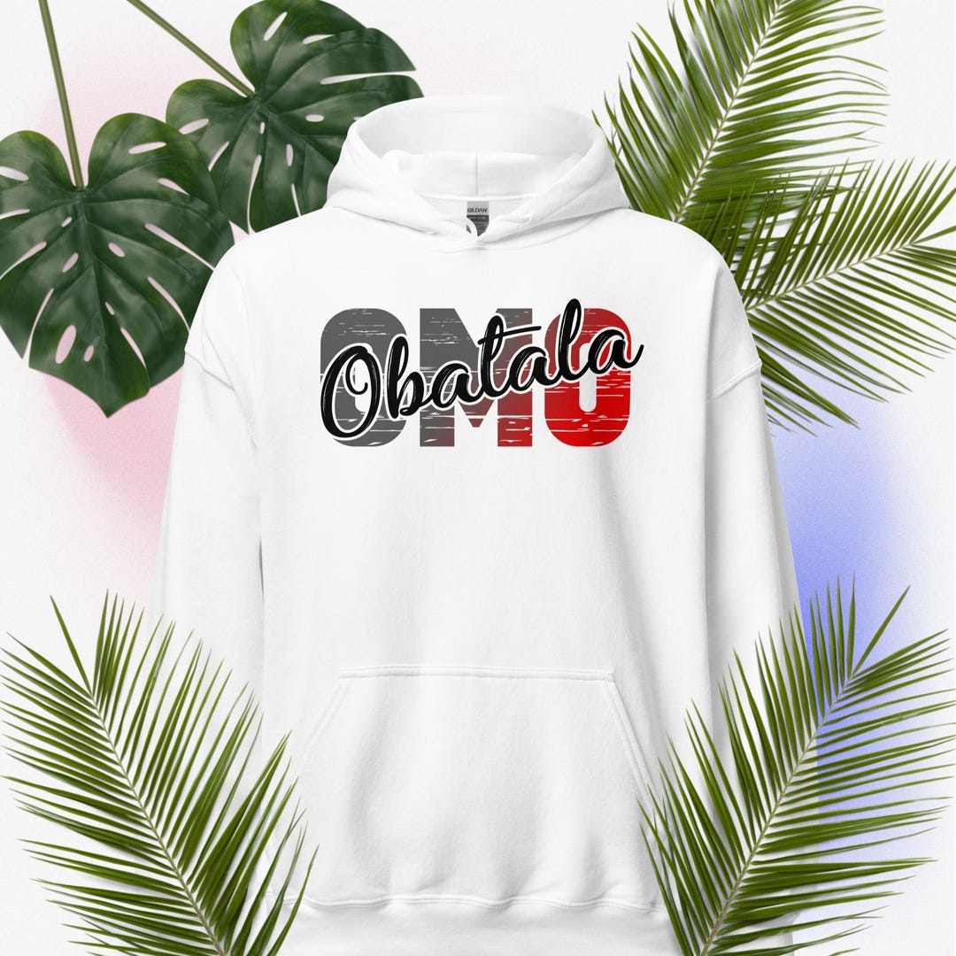 Orisha Obatala Omo Hooded Pullover Sweatshirt, Santeria, Yoruba, Ifa ...