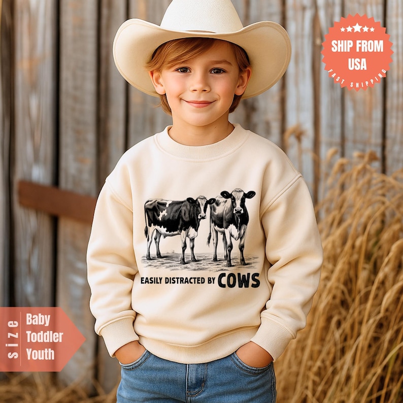 Farm Toddler Sweatshirt : Funny Cow Kids Gift Shirt - Etsy