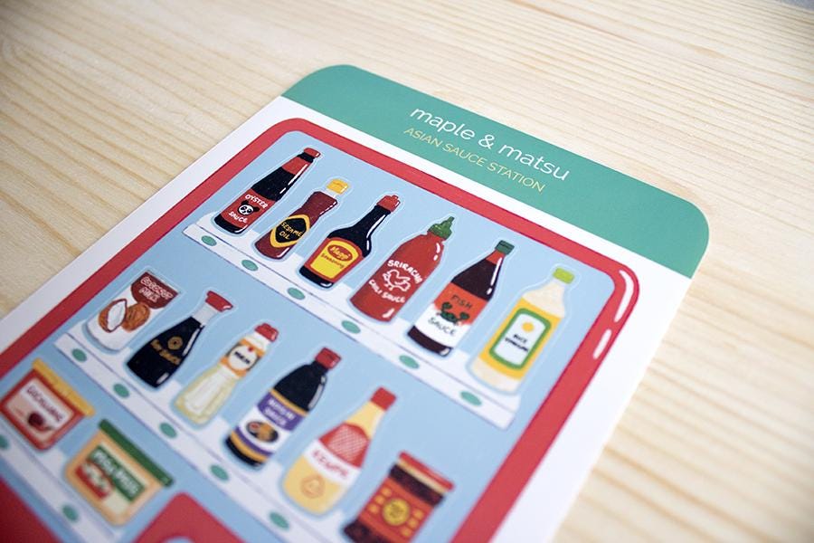 Asian Sauce Stickers Kawaii Food Sticker Sheet Japanese Meal Planner ...