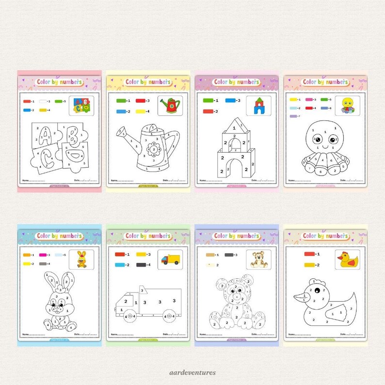 Color by Numbers Worksheet: Fun Learning Activity for Kids (PDF ...
