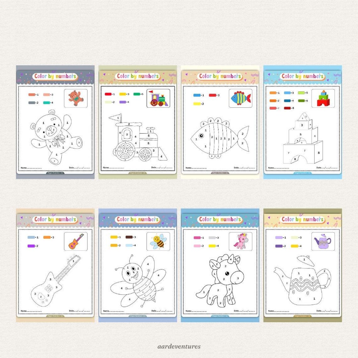 Color by Numbers Worksheet: Fun Learning Activity for Kids (PDF ...