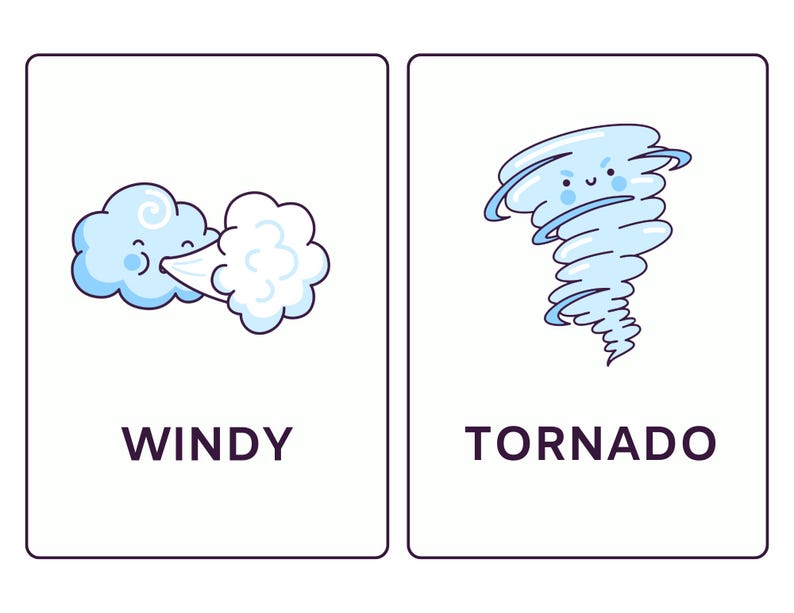 12 Weather Flashcards weather Flashcards, Flashcards - Etsy
