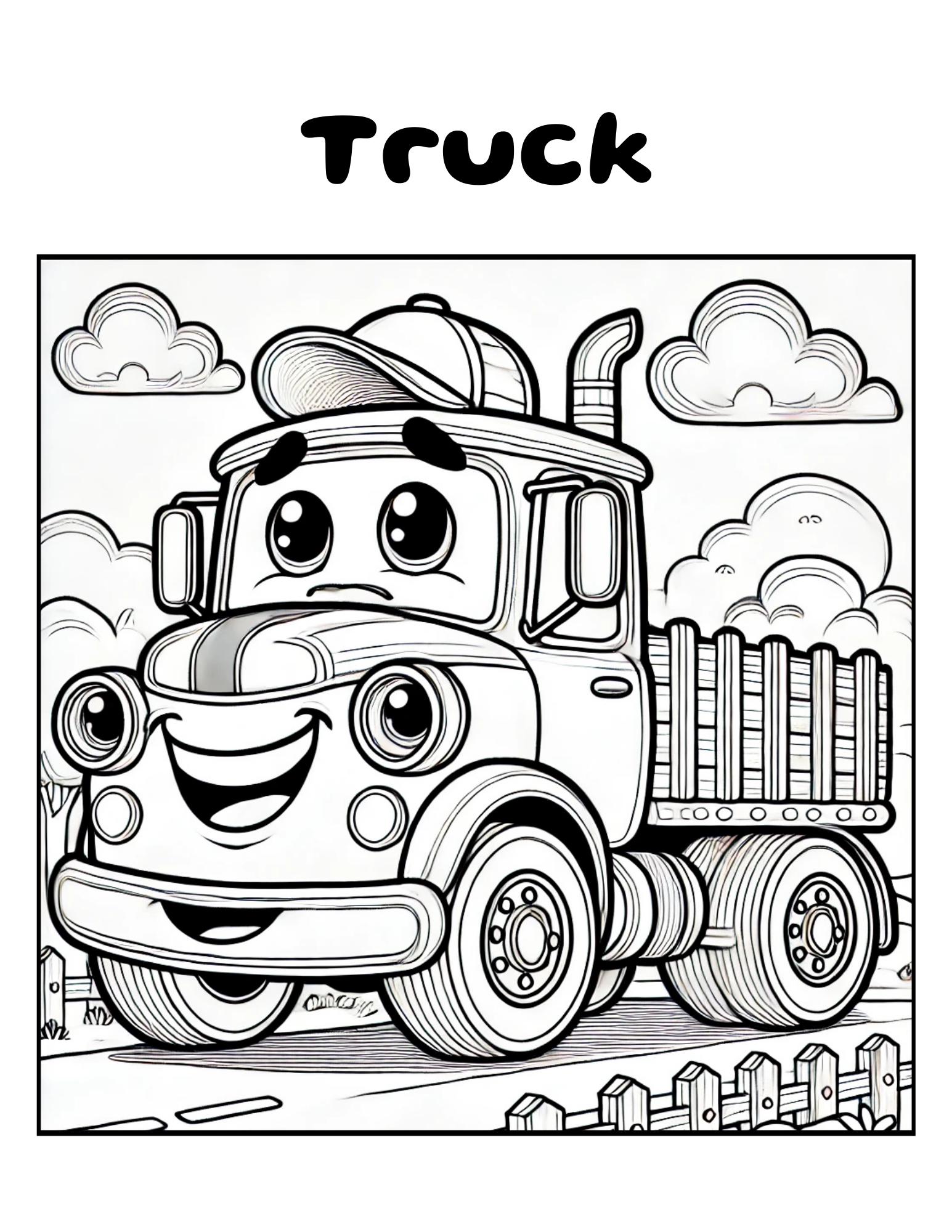 Vehicles COLORING PAGES - 15 Pages (vehicles Digital Paper, Coloring ...