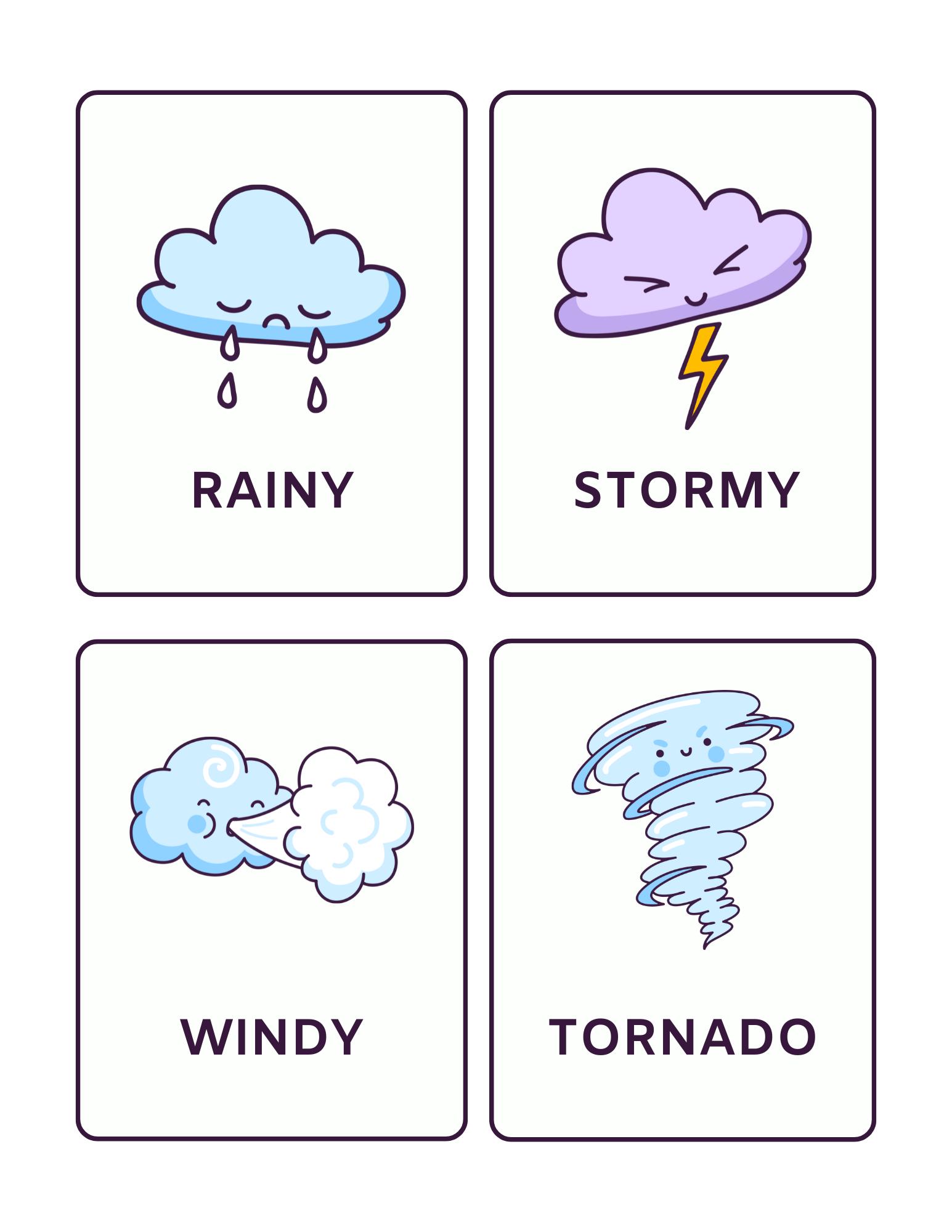 12 Weather Flashcards (weather Flashcards, Flashcards) - Etsy