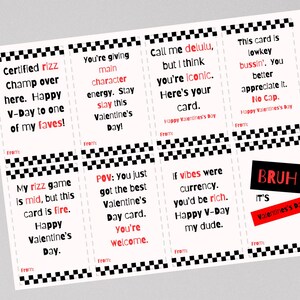 Funny Teen Slang Valentine's Day Cards: Gen Z Printable (PDF) - Etsy