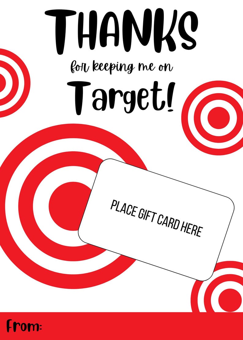 Teacher Gift Card Holder Target Thank You Digital 5x7 Keeping Me on ...