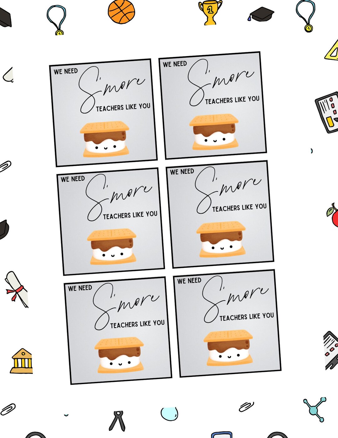 We Need S'more Teachers Like You Gift Tag | DIGITAL DOWNLOAD | Teacher ...