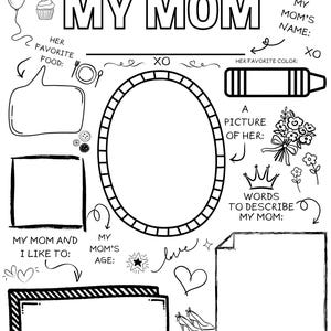 Mother’s Day Coloring Page | All About My Mom Printable - Etsy