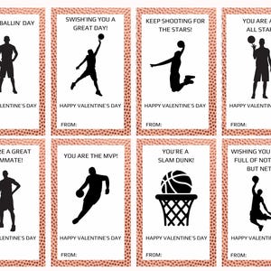 Printable Basketball Valentines Day Card, Basketball Pun Valentine ...
