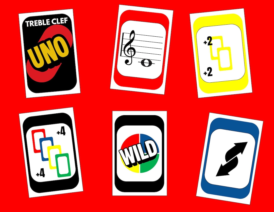Treble Clef Music UNO Game | Printable Classroom Activity (PDF File) - Etsy