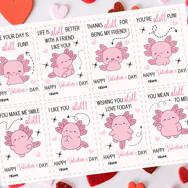 Axolotl Valentine - Etsy