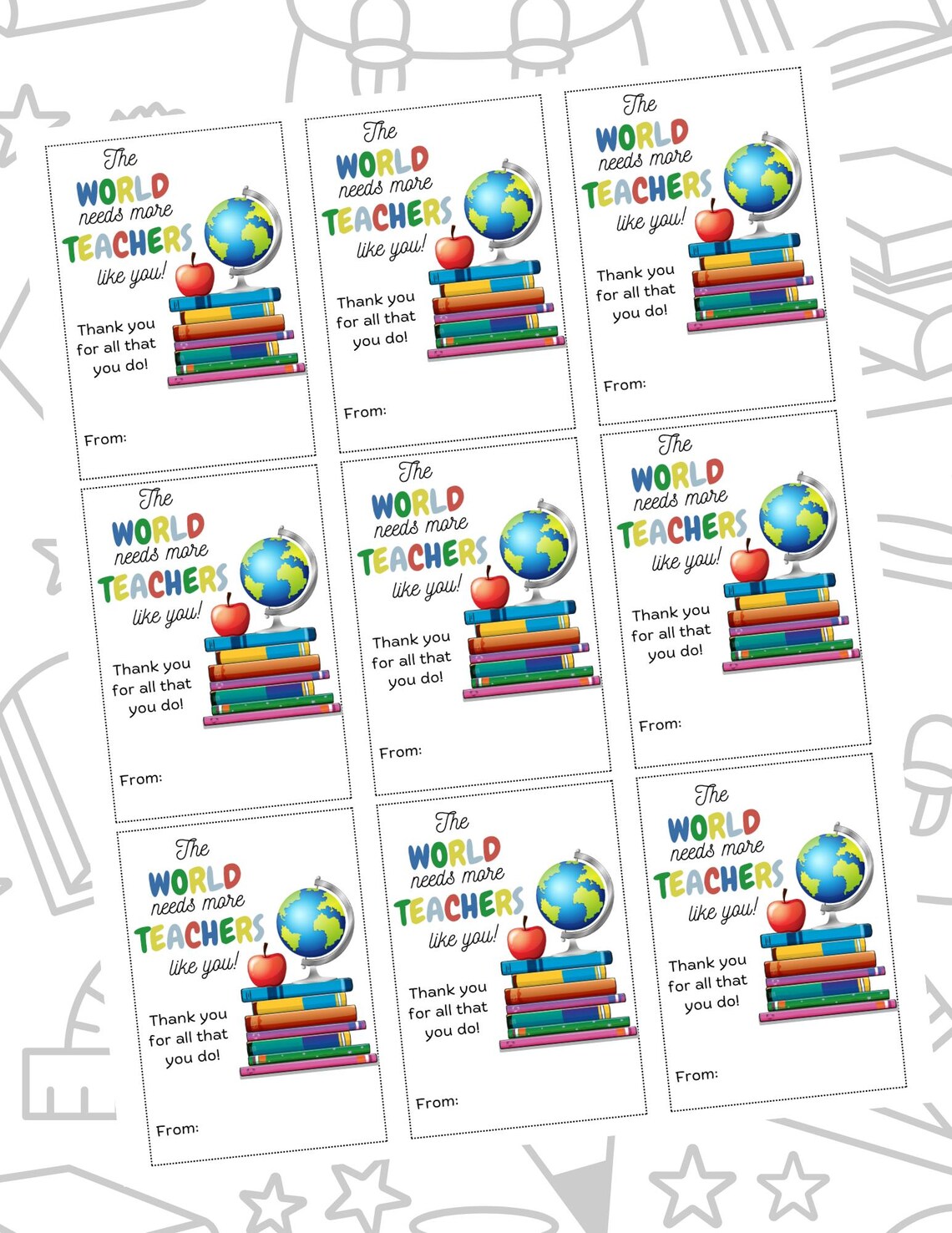 Teacher Appreciation Gift Tag Printable the World Needs More Teachers ...