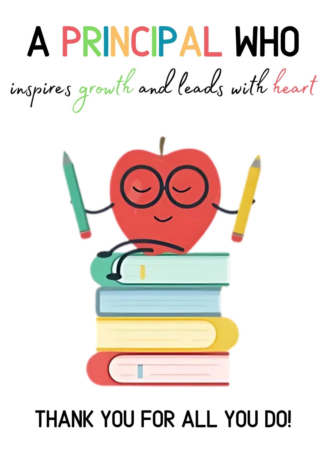 Printable Principal Thank You Card: Heartfelt School Leader Gift ...