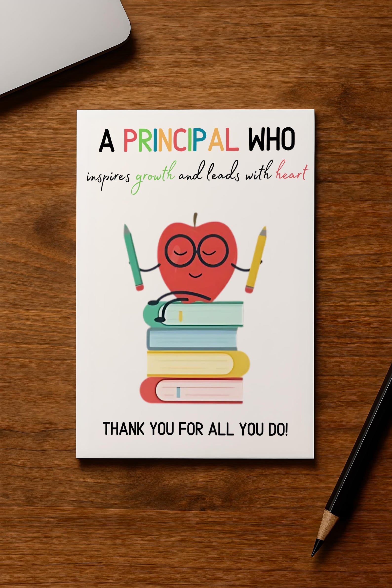 Printable Principal Thank You Card: Heartfelt School Leader Gift ...