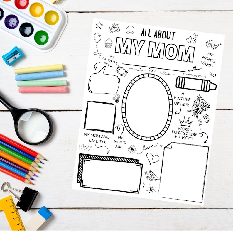 Mother’s Day Coloring Page | All About My Mom Printable - Etsy