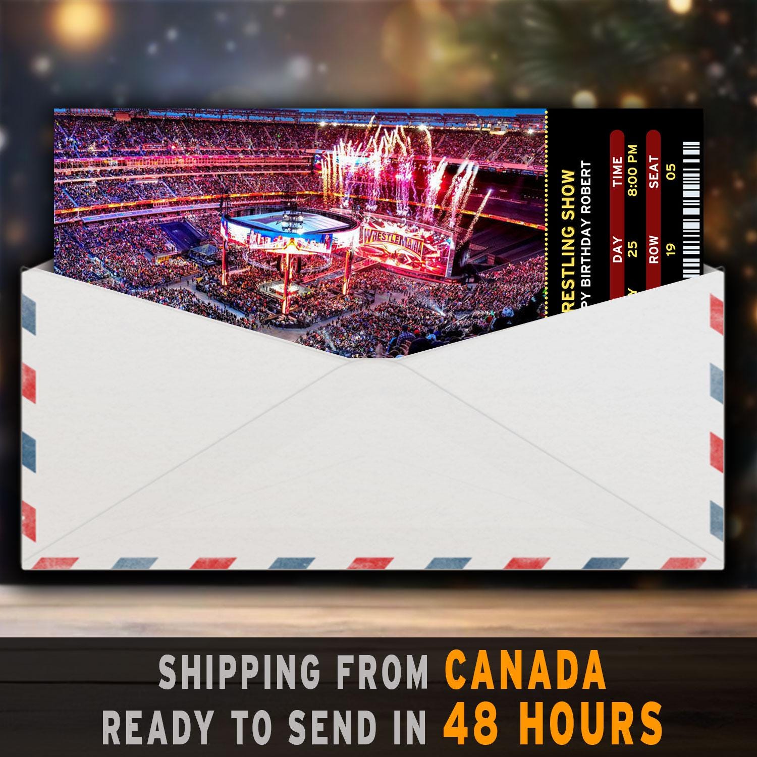 Physical Laminated Wrestling or Boxing Event Ticket Stub Template ...