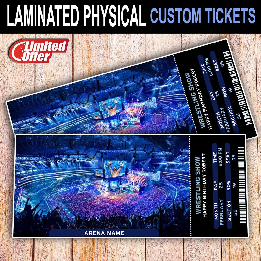 PHYSICAL LAMINATED Customized Wrestling Box Ticket Theme Sport Surprise ...