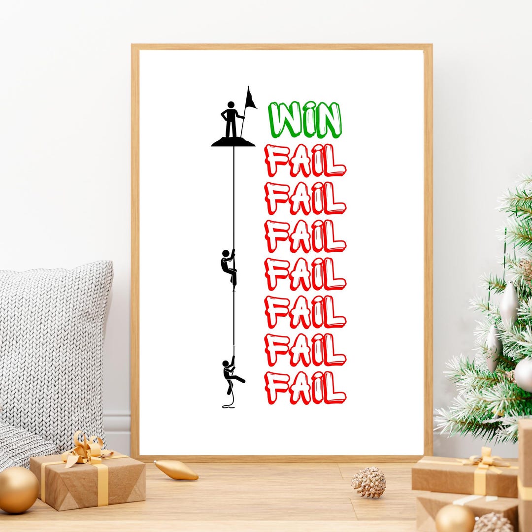 Fail Many Times Wall Art Decor Picture Frame Digital Download ...