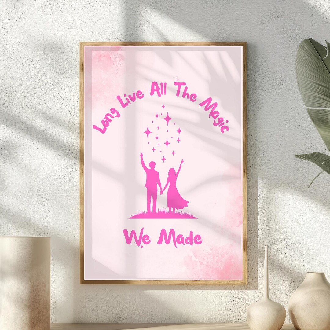 Long Live All the Magic We Made Wall Art Pink Color Poster Lyrics ...