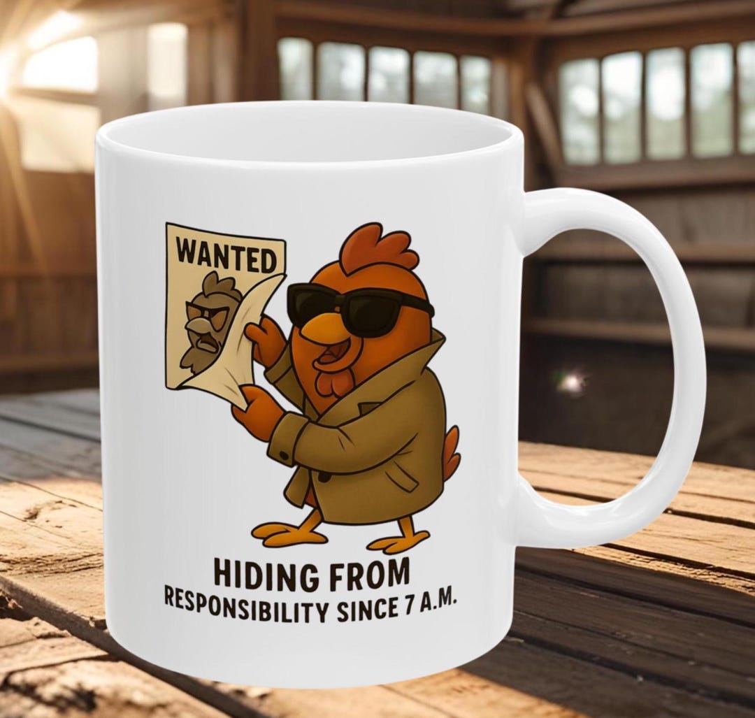 Funny Chicken Coffee Mug: Hiding From Responsibility Gift - Etsy