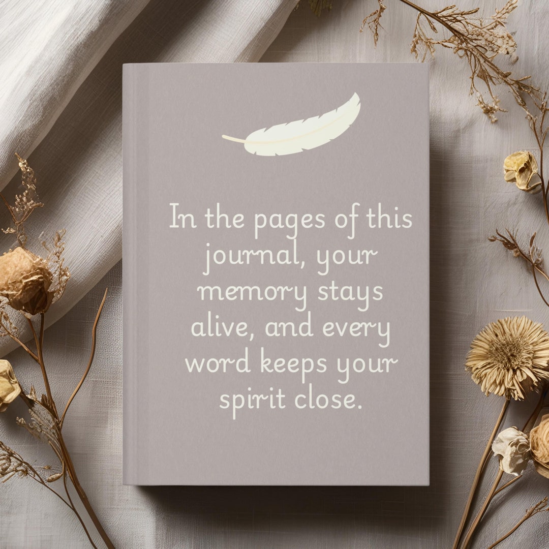 Feather Design Memory Journal: Heartfelt Reflections, Loss Keepsake - Etsy