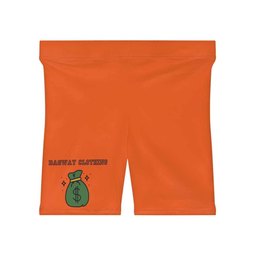 BAGWAY Bold Money Graphic Biker Shorts, Fitness Activewear, Trendy ...