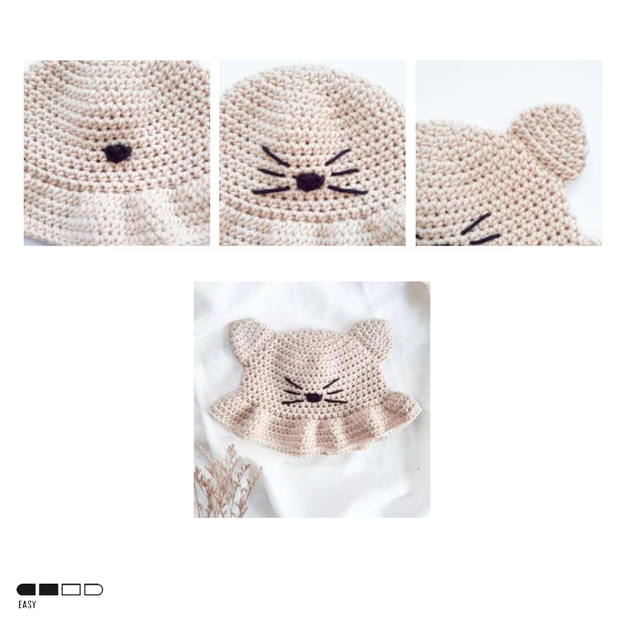 Cat Bucket Hat Crochet Pattern, Amigurumi Crochet Pattern, Cat Bucket ...
