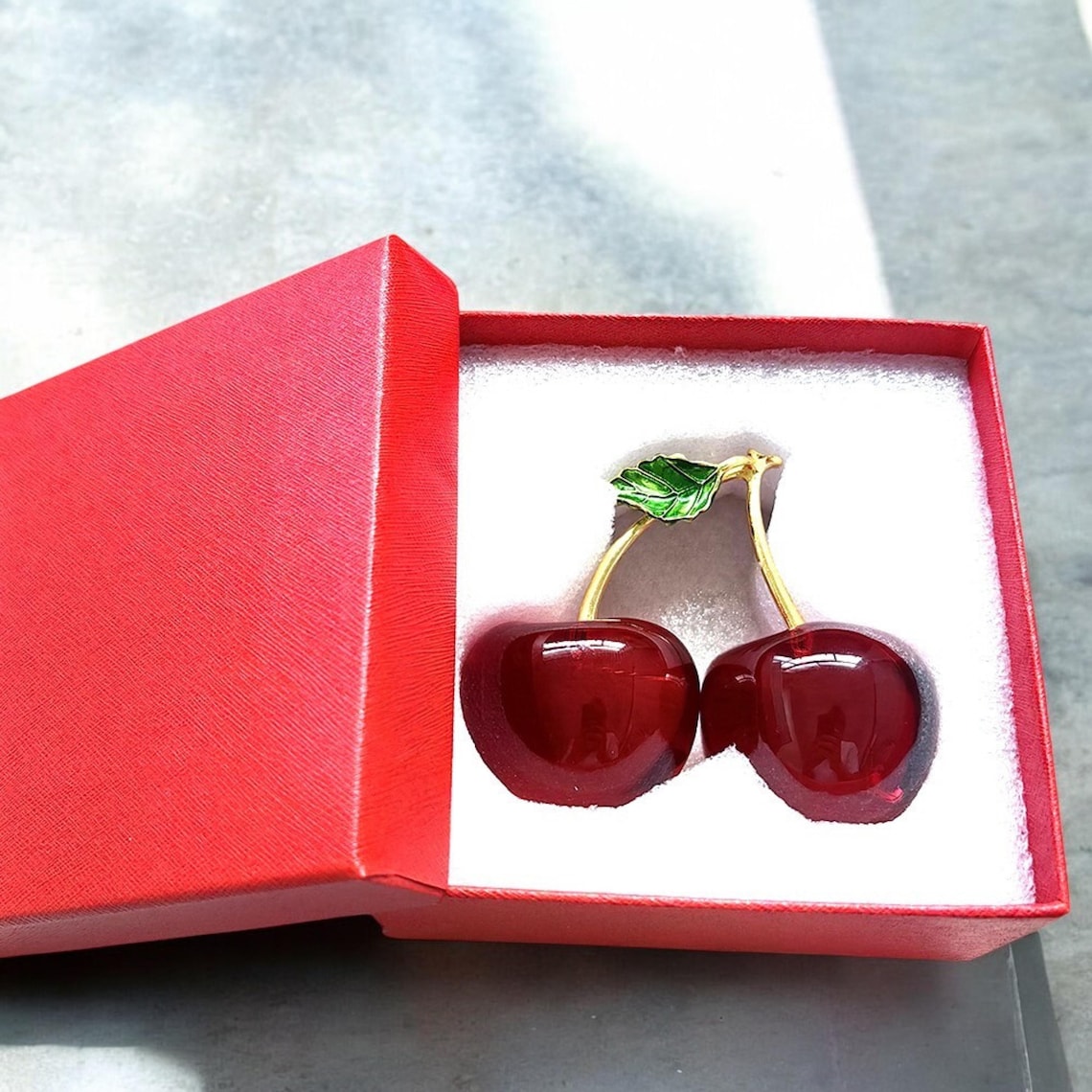 Crystal Cherry Figurinen , Glass Fruit , Tabletop Centerpiece , Cherry ...