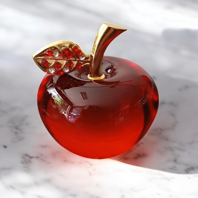 Fashionable Transparent Crystal Glass Apple Creative Home Decoration ...