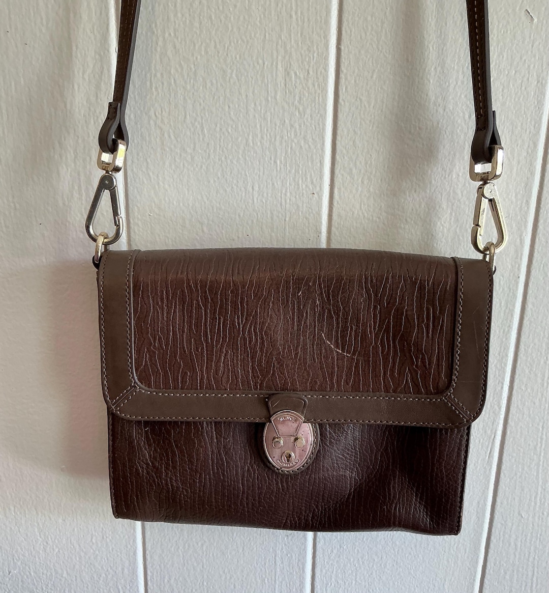 A Very HTF Rare Vintage Tumi X Carlos Falchi Brown Leather Crossbody ...