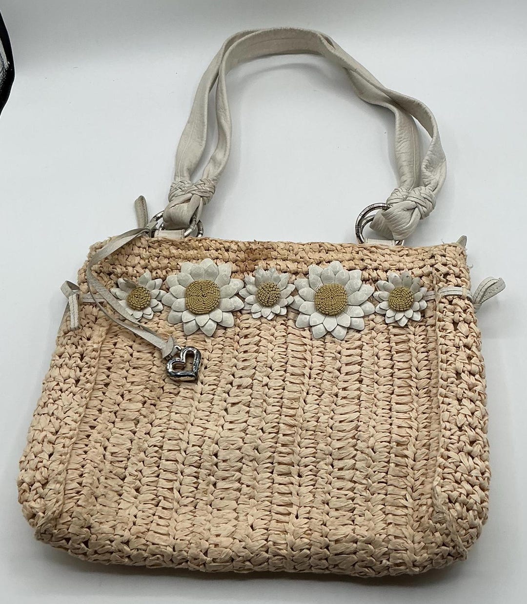 A Very Rare Beautiful Vintage Straw Delicate Brighton Daisy Shoulder ...