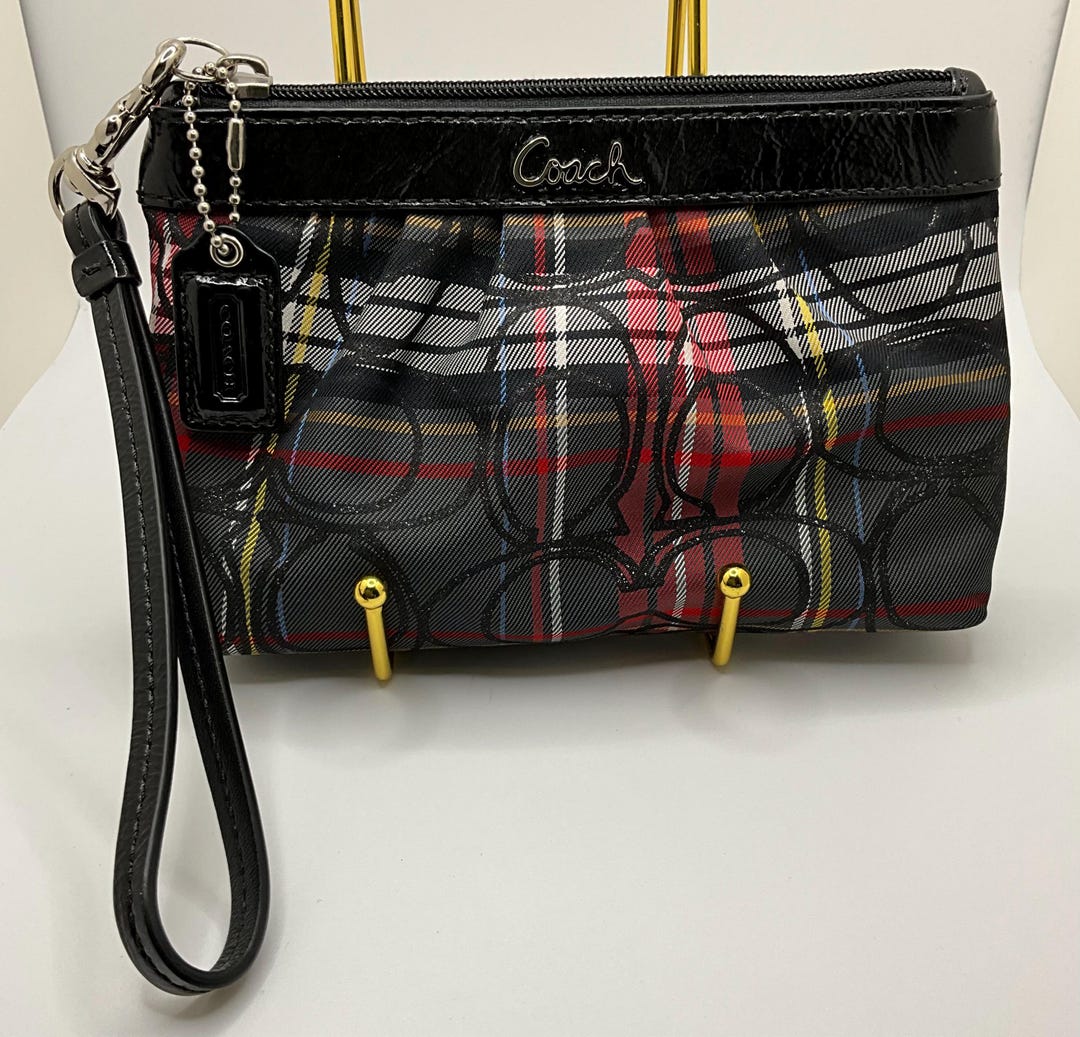 A Rare Vintage Y2K HTF Coach Signature Poppy Tartan Plaid Wristlet Bag ...