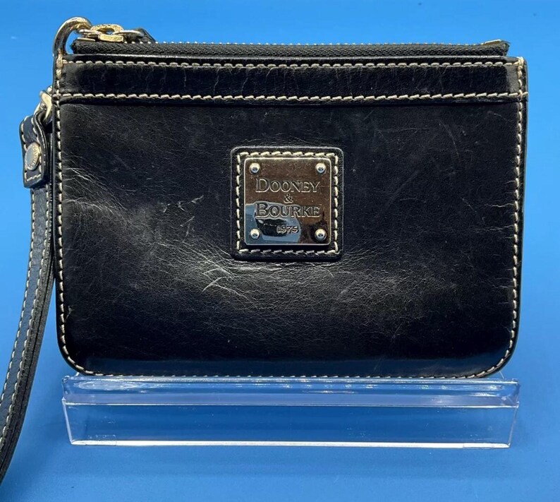 Vintage Classic Leather Black Dooney & Bourke Wristlet Wallet - Etsy