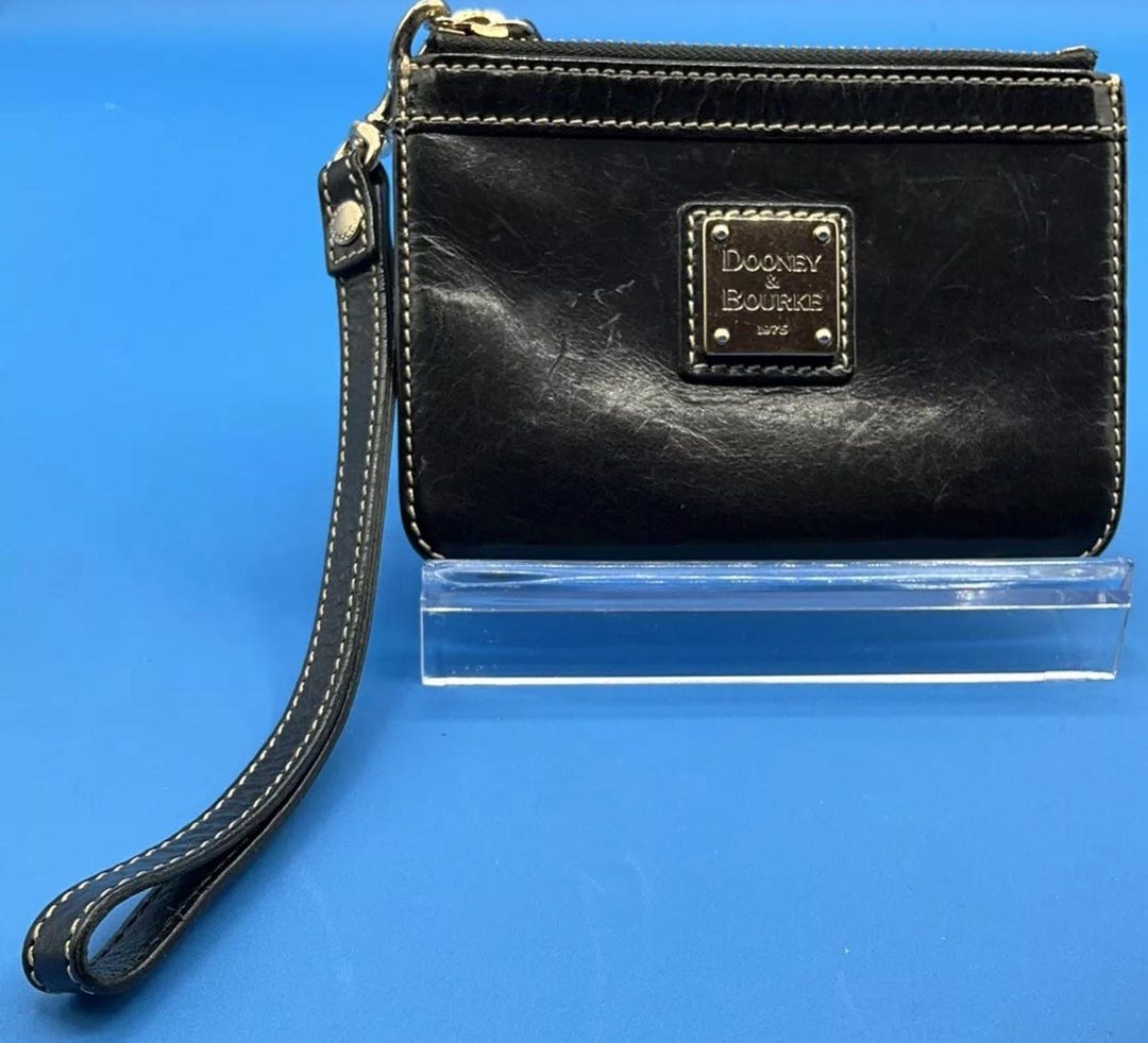 Vintage Classic Leather Black Dooney & Bourke Wristlet Wallet - Etsy