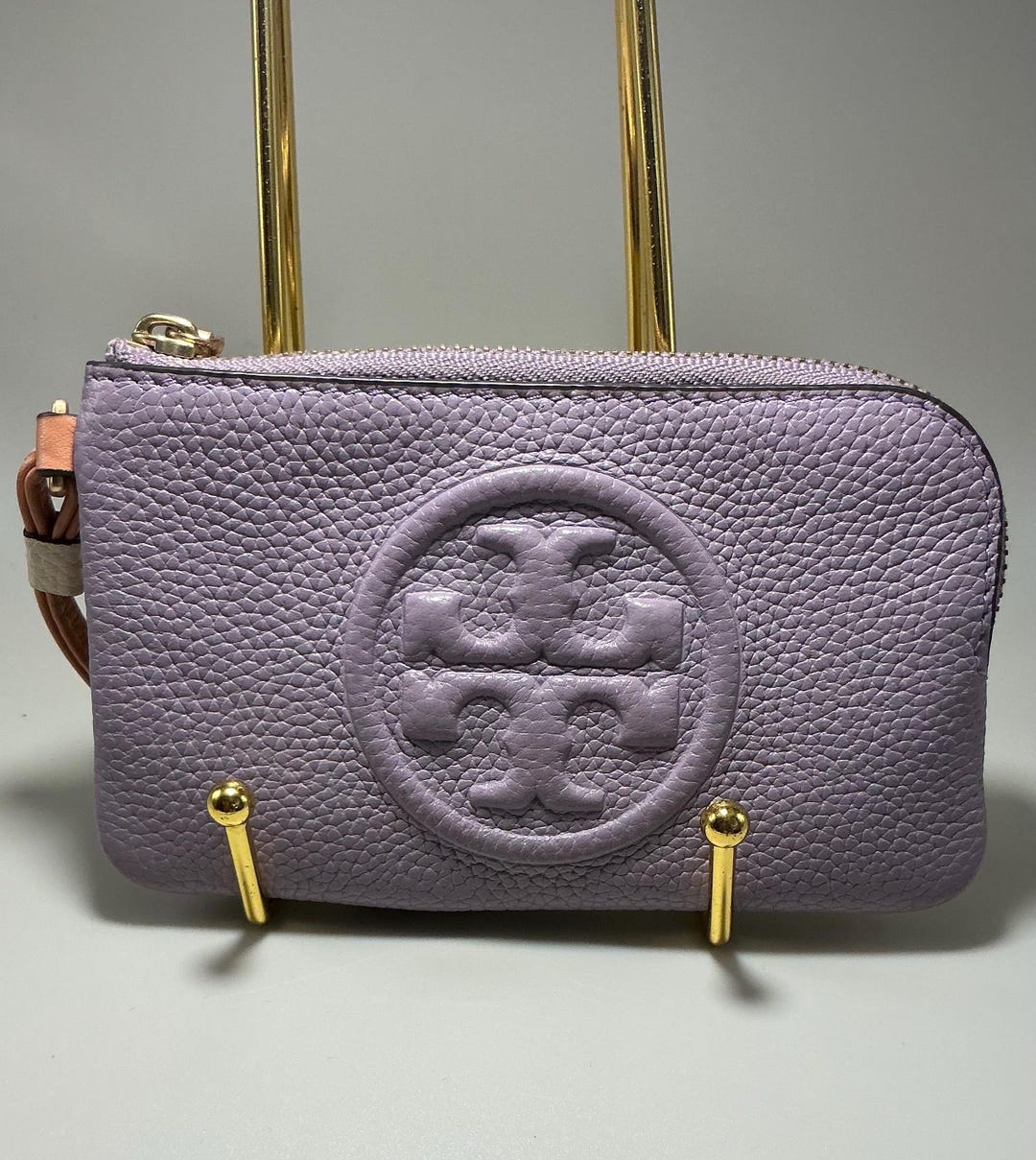Vintage Rare Tory Burch Perry Bombé Leather Color Block Zip Card Case ...