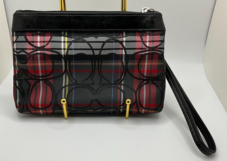 A Rare Vintage Y2K HTF Coach Signature Poppy Tartan Plaid Wristlet Bag ...