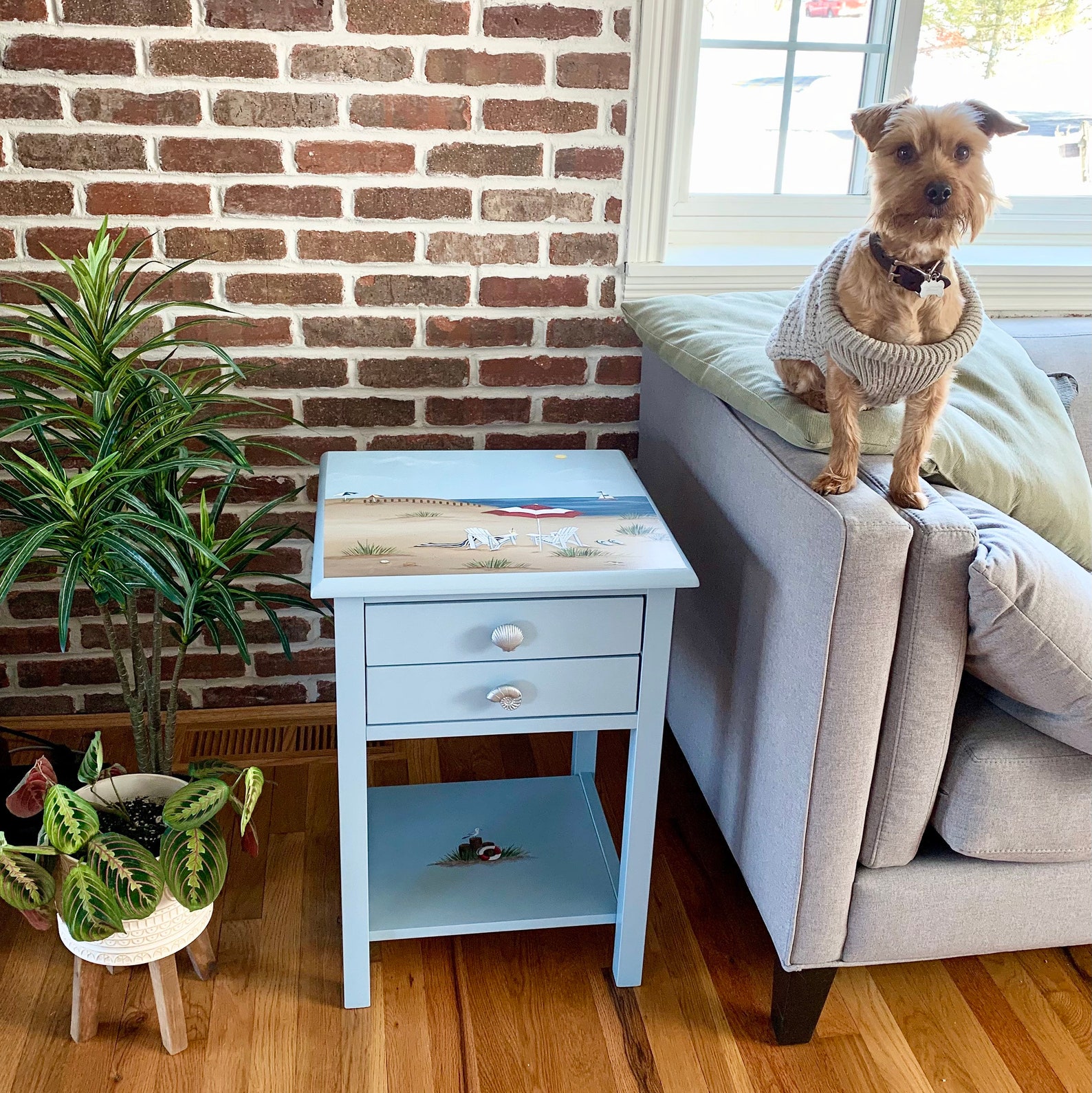 Beach End Table Ocean End Table Painted Beach Furniture | Etsy