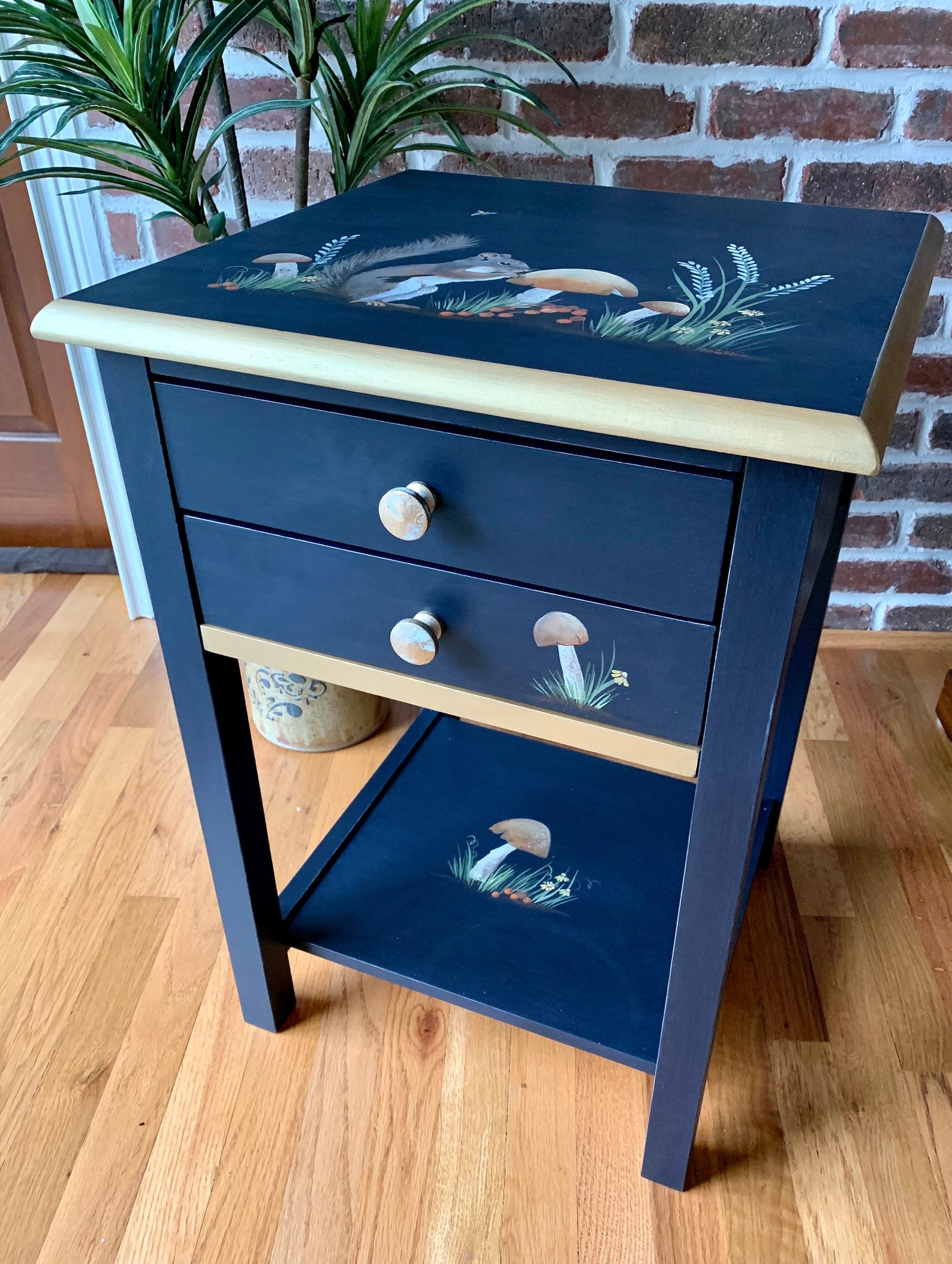 Squirrel End Table / Woodland Furniture /painted Furniture - Etsy