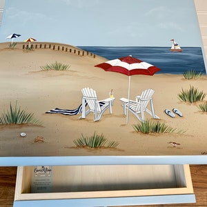 Beach End Table, Ocean End Table, Painted Beach Furniture, Coastal ...