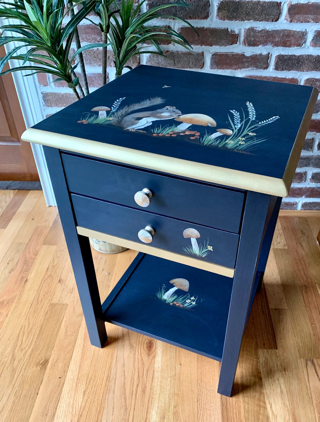 Squirrel End Table / Woodland Furniture /painted Furniture With ...