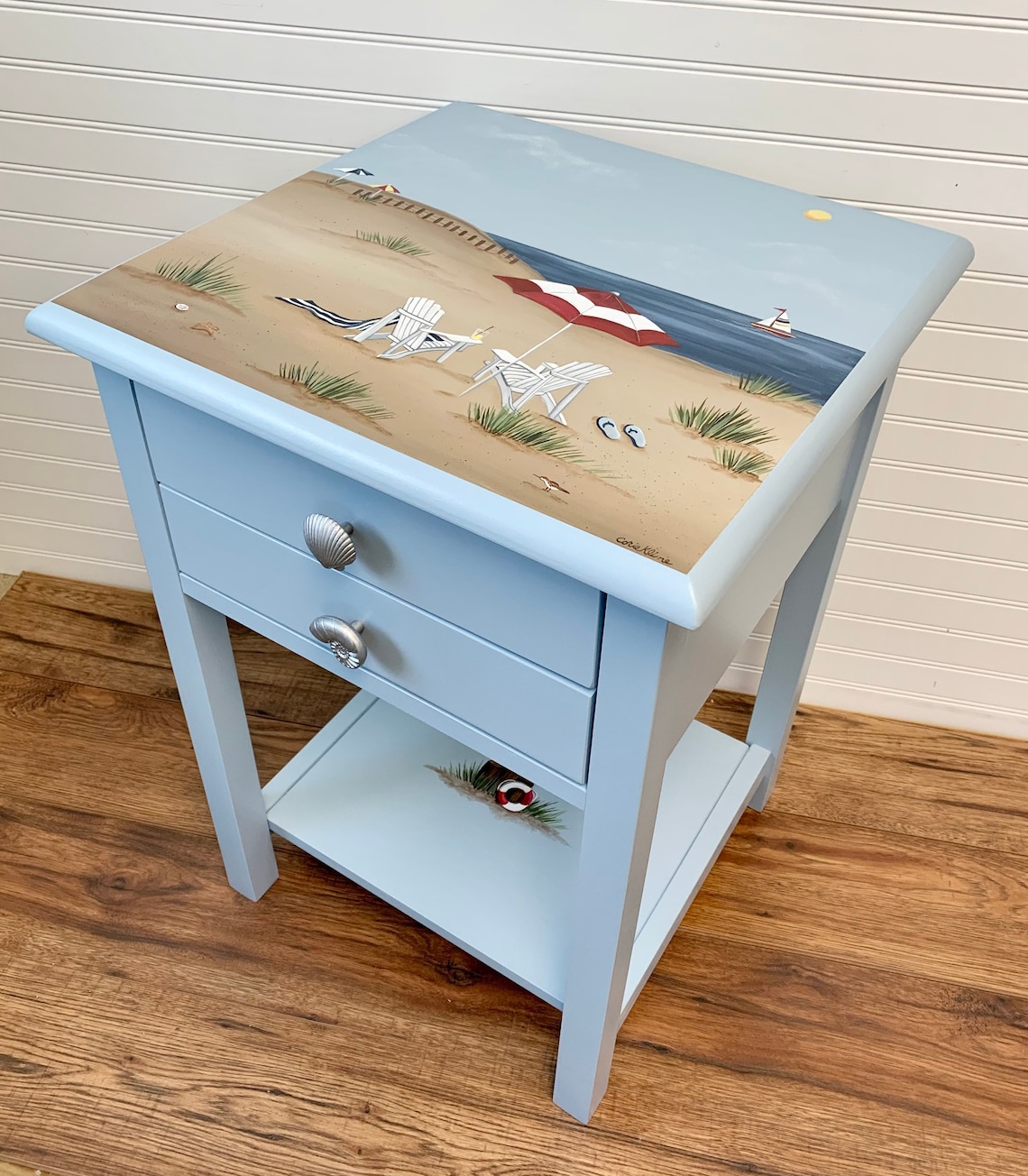Beach End Table Ocean End Table Painted Beach Furniture | Etsy